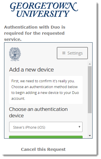 Adding a Device to Your Duo Account | University Information Services ...