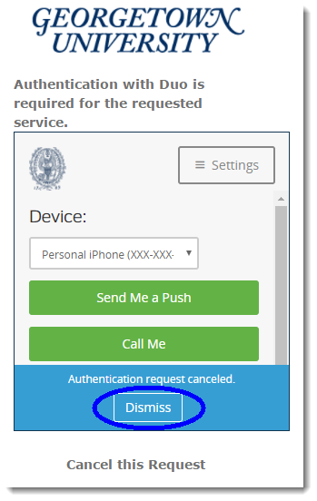 Troubleshooting Duo University Information Services Georgetown University