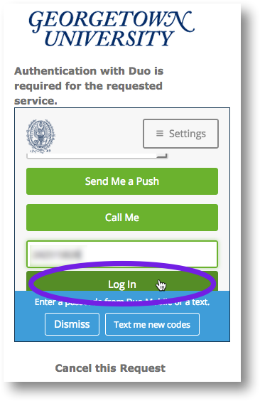 Troubleshooting Duo University Information Services Georgetown University