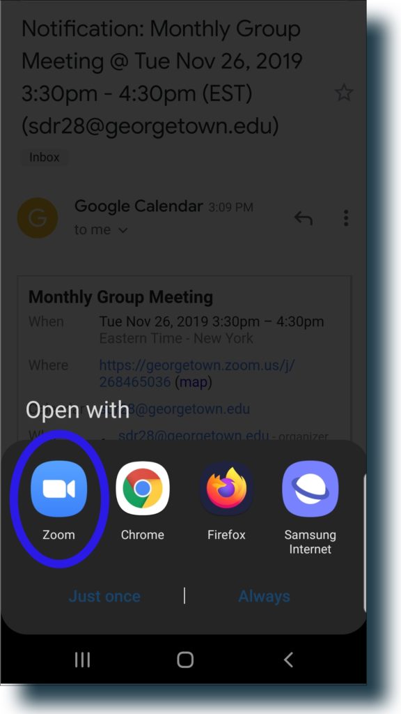 Joining a Zoom Meeting (Android) | University Information Services ...