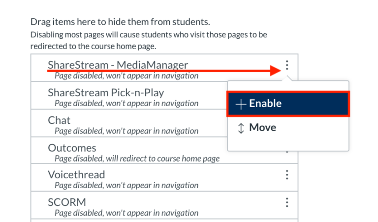 Add ShareStream to Canvas Course Menu | University Information Services ...