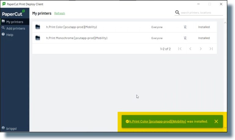 Installing the PaperCut Print Client | University Information Services ...