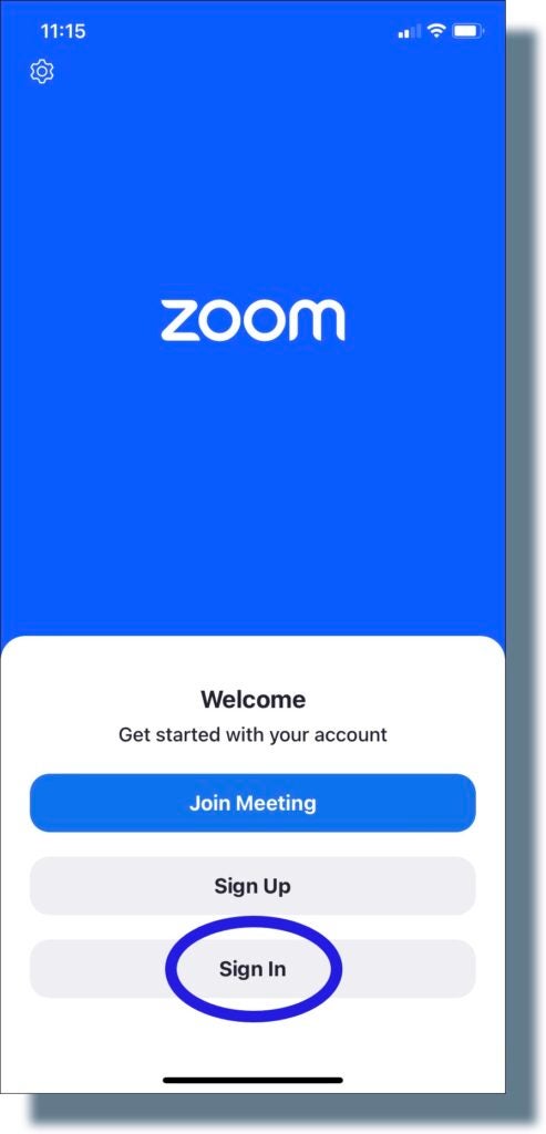 Signing in to Zoom (iOS) | University Information Services | Georgetown ...