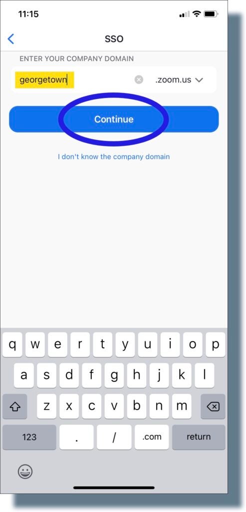 Signing in to Zoom (iOS) | University Information Services | Georgetown ...