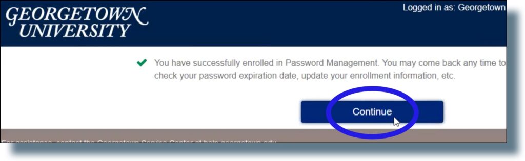 Changing Your Password If You're New to Georgetown - University ...