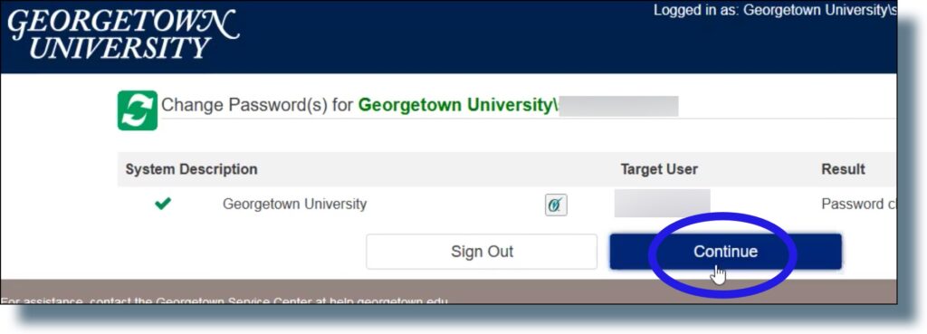 Changing Your Password If You're New to Georgetown - University ...