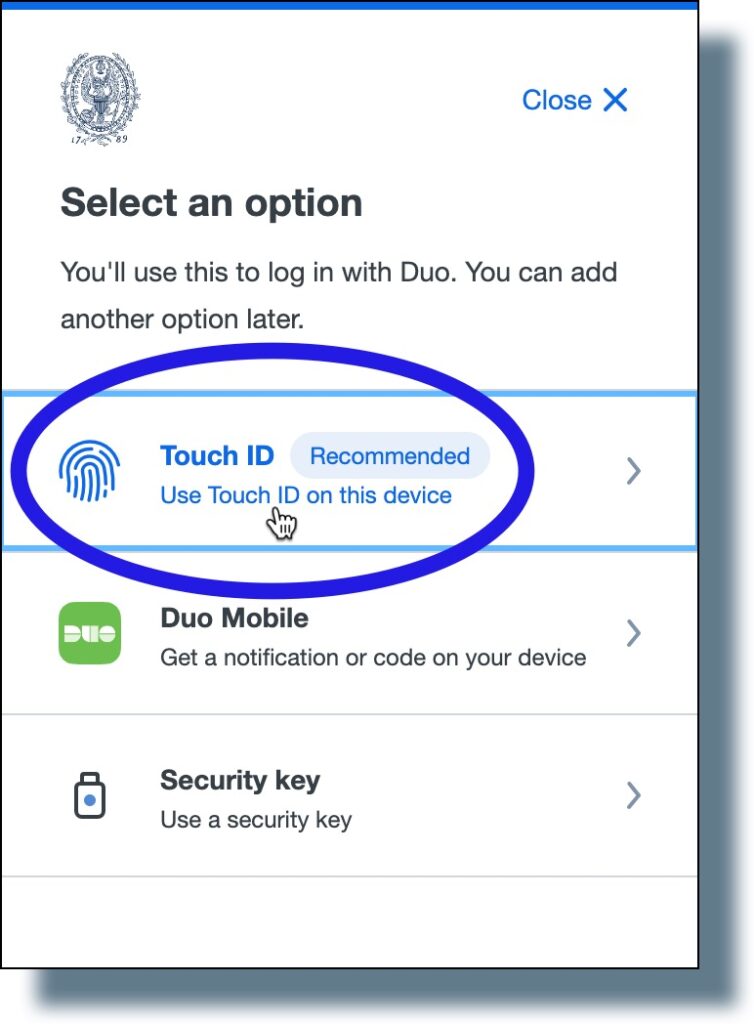 Adding Touch ID to Your Duo Account | University Information Services ...